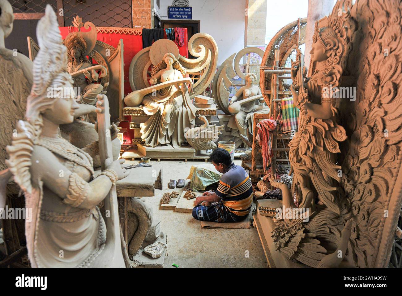 Preparations For Saraswati Puja Festival 2024 February 8, 2024, Sylhet ...