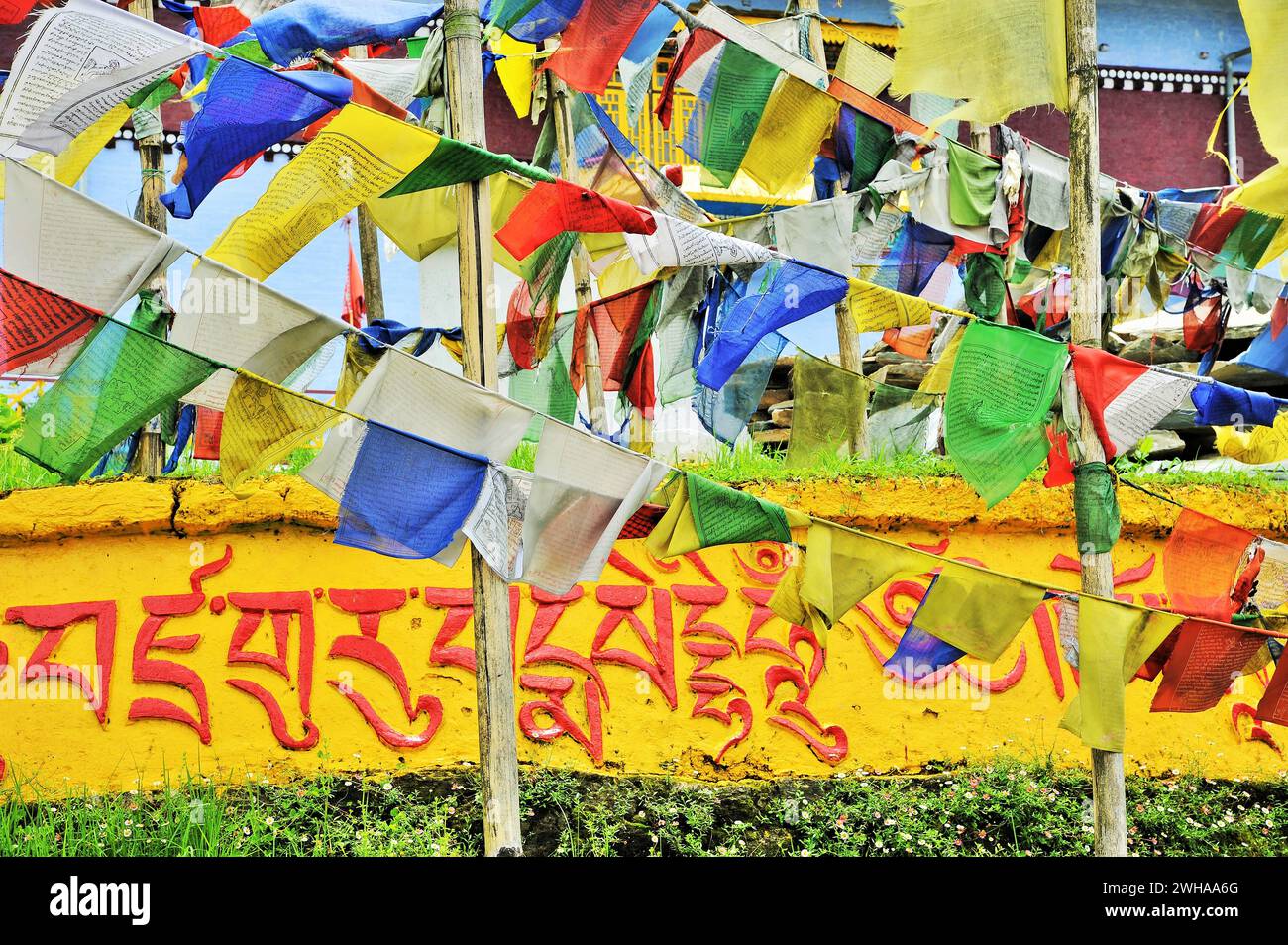 Prayer Flags, Pemayangtsi Buddhist Monastery, Pemayangtse, Pelling ...