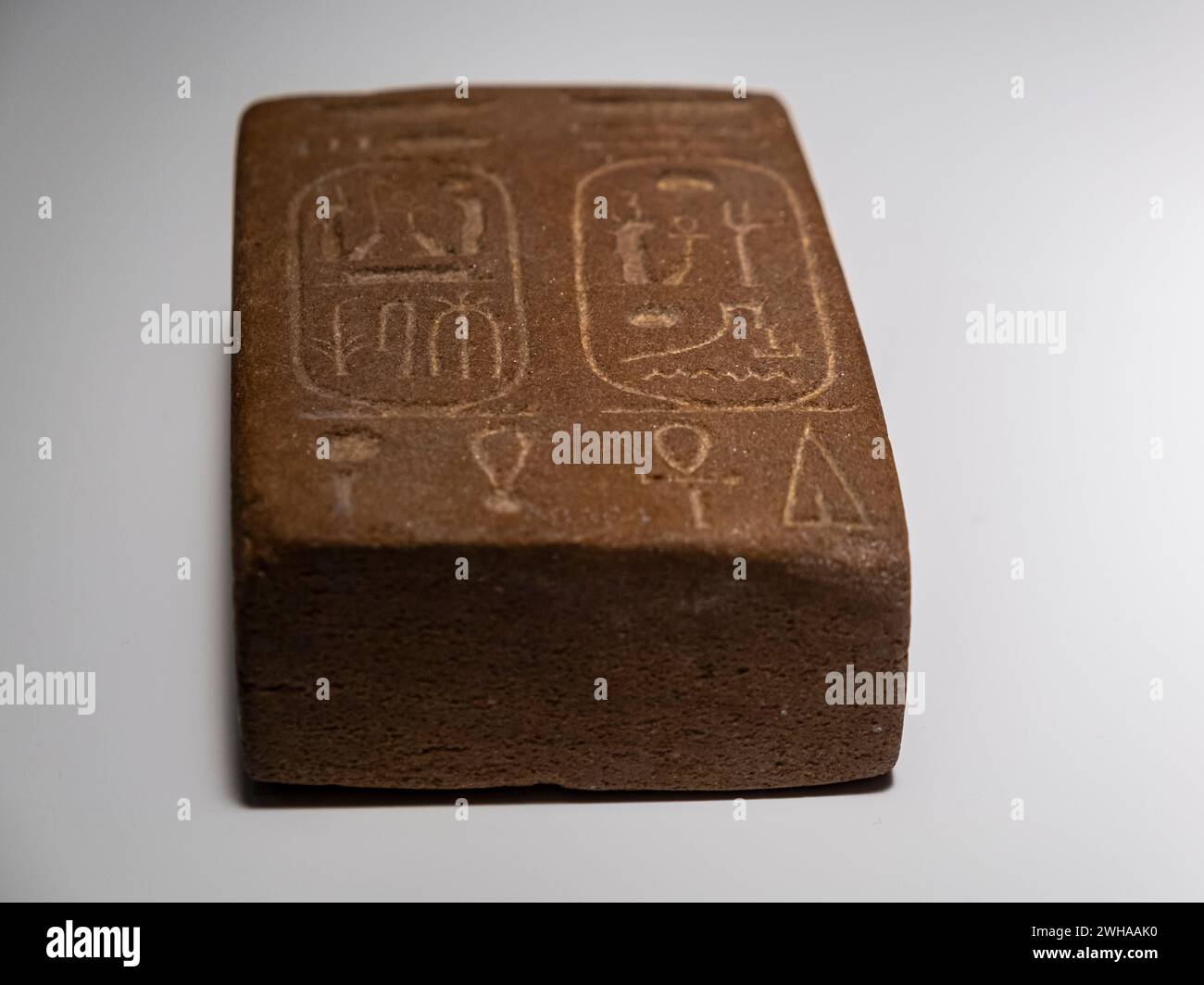 Foundation deposit of Pharaoh Rameses II, sandstone, 19th dynasty ...