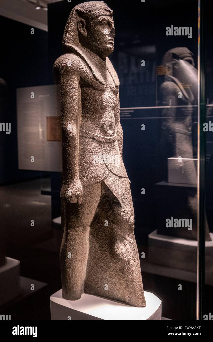 Unfinished statue of a Ptolemaic pharaoh, basalt, Ptolemaic dynasty ...