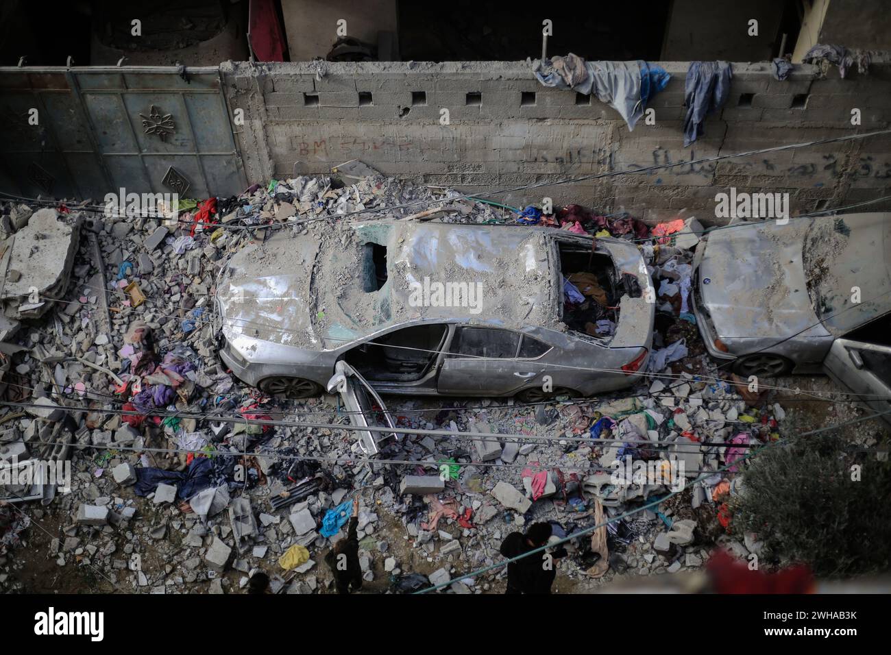 Rafah, Palestinian Territories. 09th Feb, 2024. A view of destroyed ...