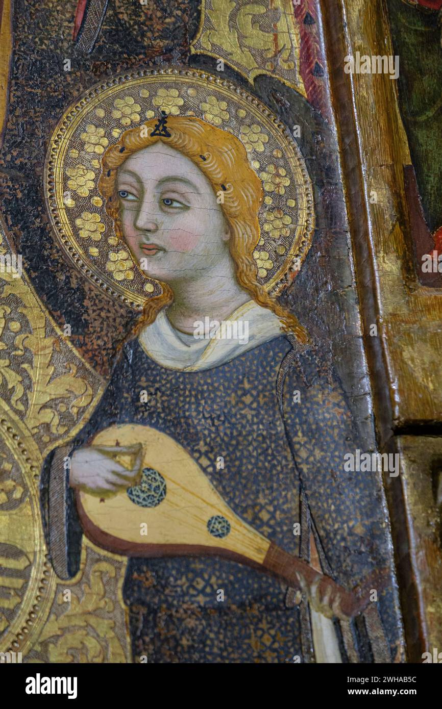 angel with Moorish guitar, Mother of God of humility with musical ...