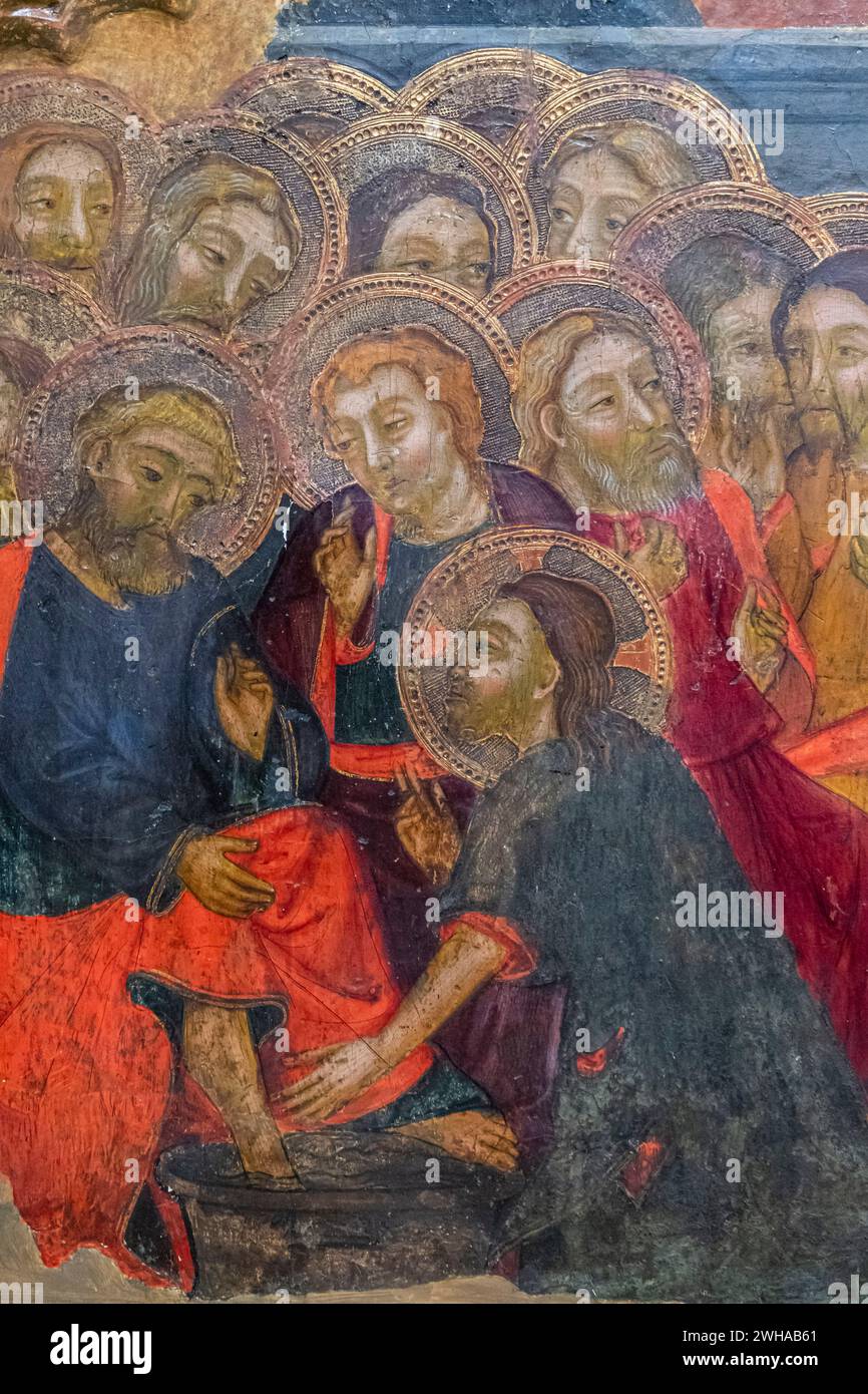 washing of the feet of the apostles by Jesus, predella of the Passion ...