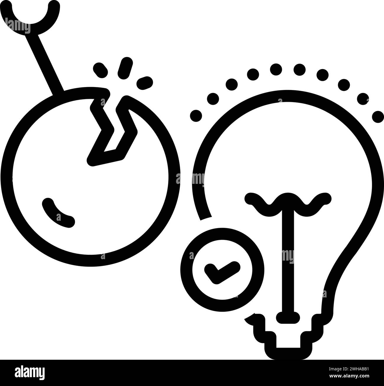 Icon solid bulb Black and White Stock Photos & Images - Alamy