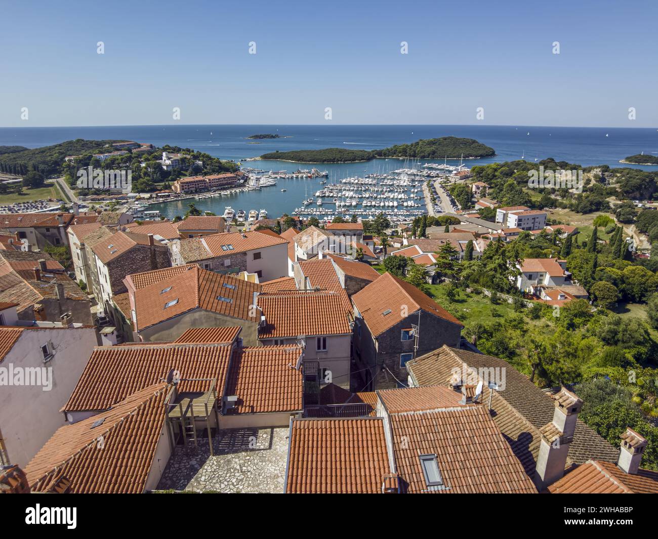 Panoramic picture of the Croatian harbor town of Vrsar on the Limski ...