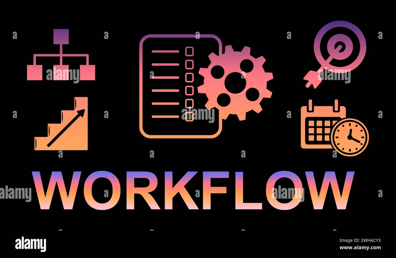 Illustration of a workflow concept Stock Photo - Alamy