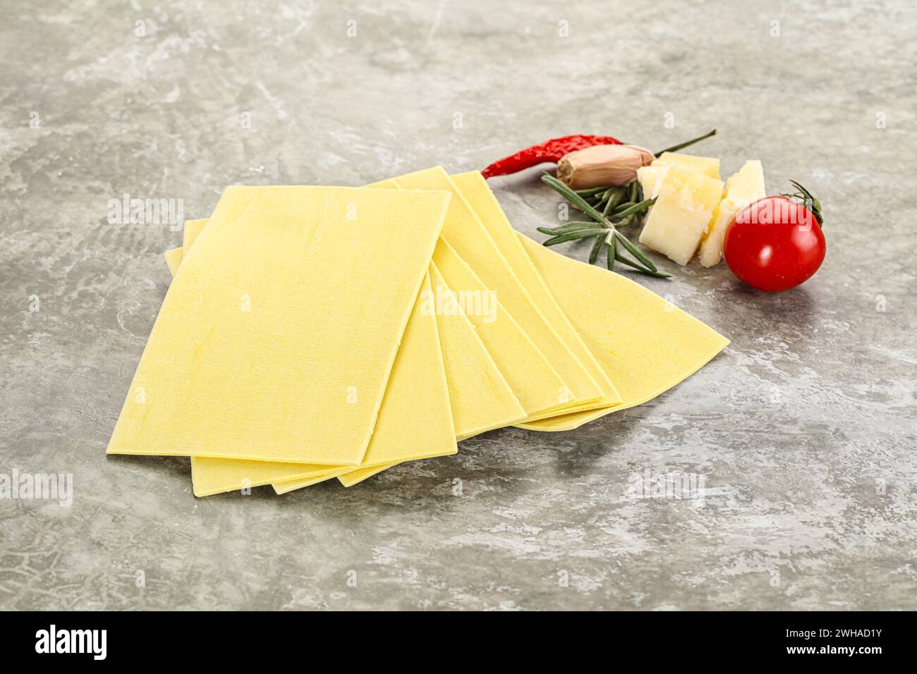 Uncooked raw Lasagna dry sheets for bake Stock Photo - Alamy
