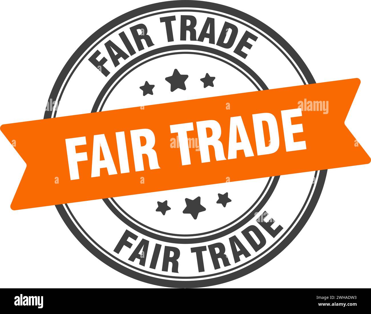 fair trade stamp. fair trade round sign. label on transparent ...