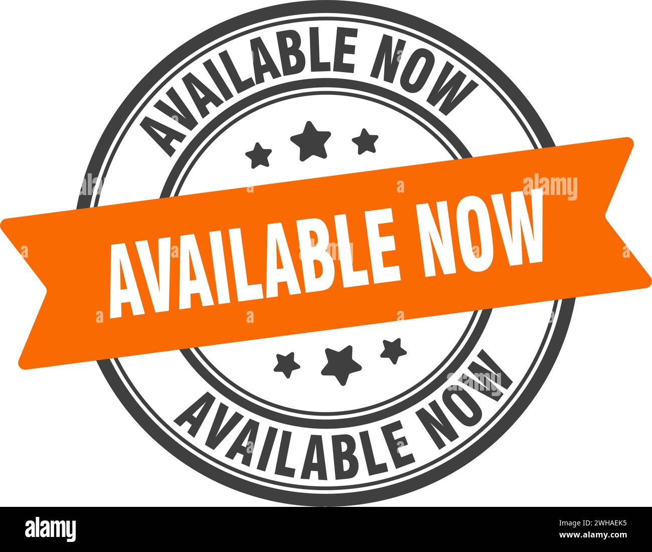 available now stamp. available now round sign. label on transparent ...