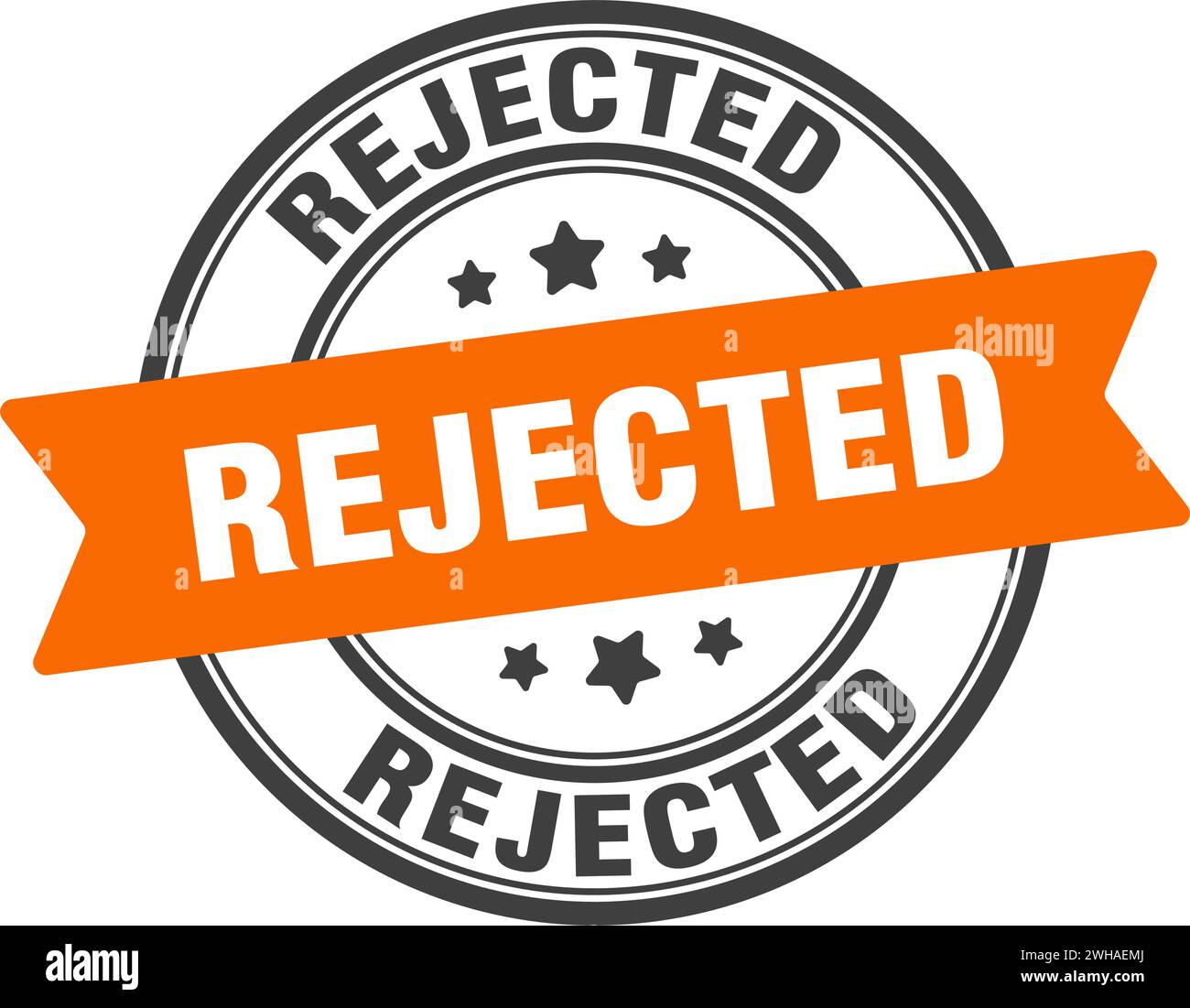 rejected stamp. rejected round sign. label on transparent background ...