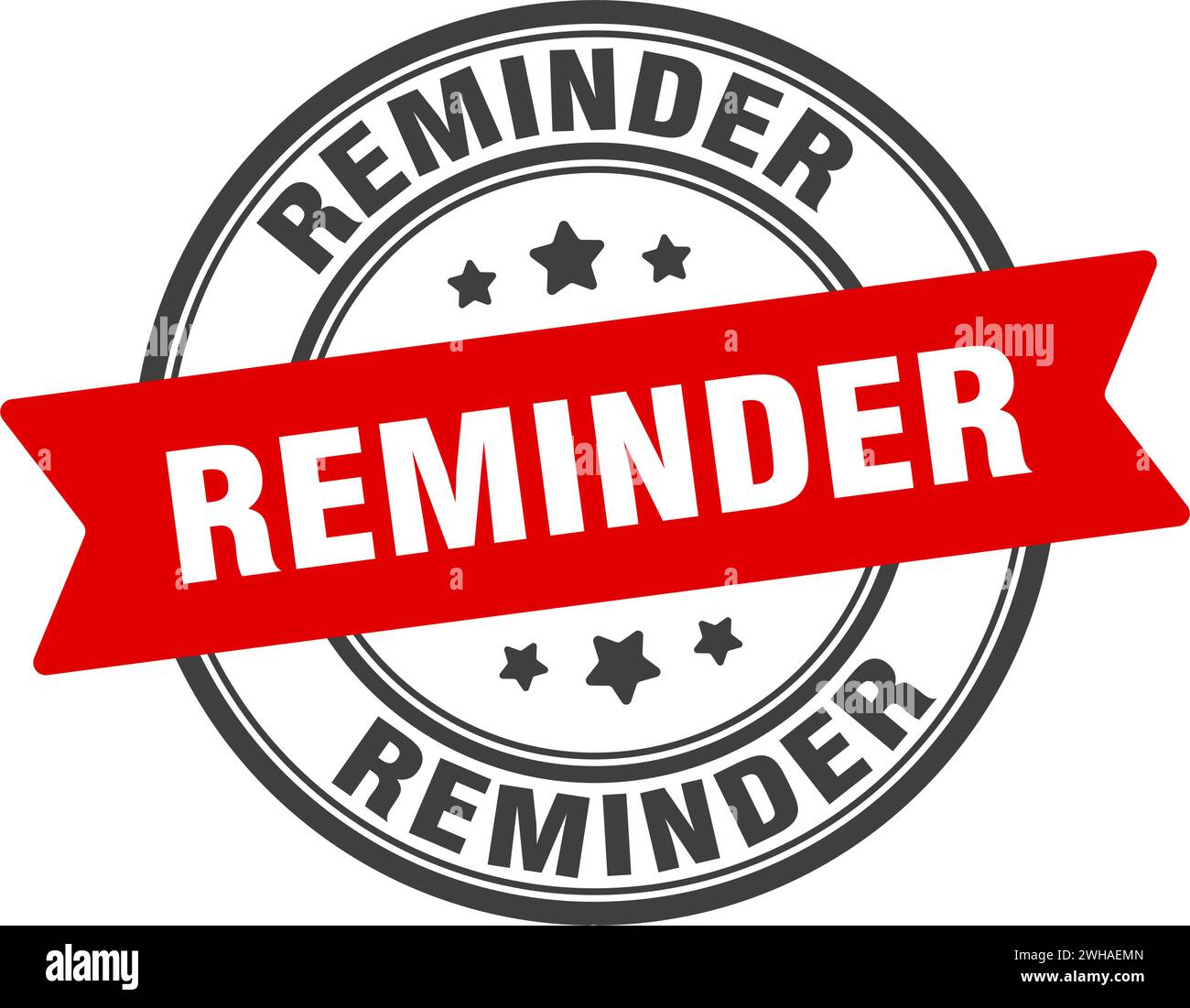 reminder stamp. reminder round sign. label on transparent background ...