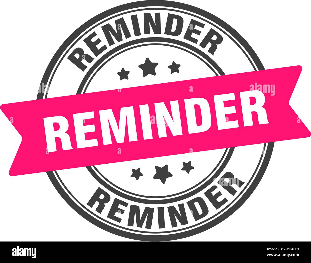 reminder stamp. reminder round sign. label on transparent background ...