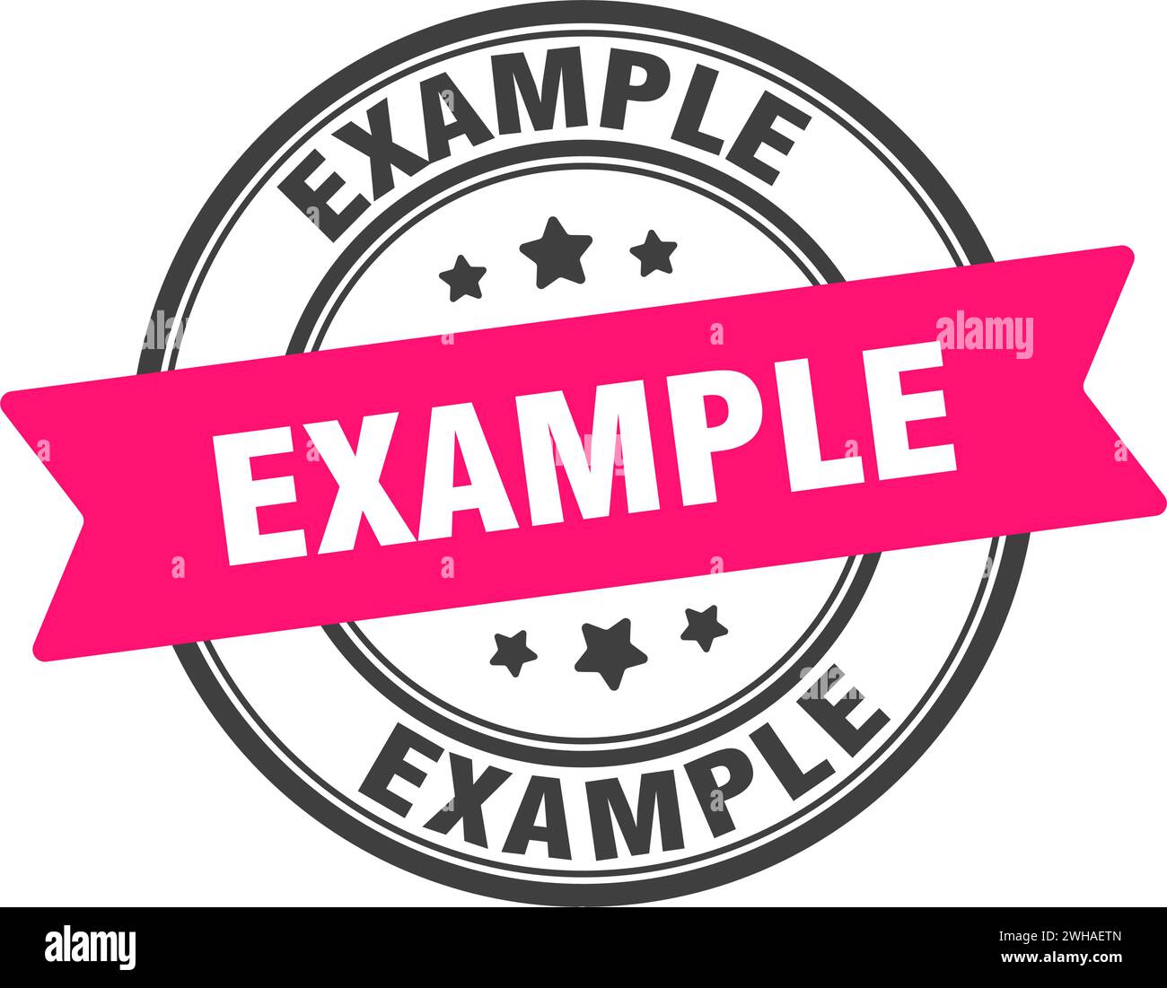 example stamp. example round sign. label on transparent background ...