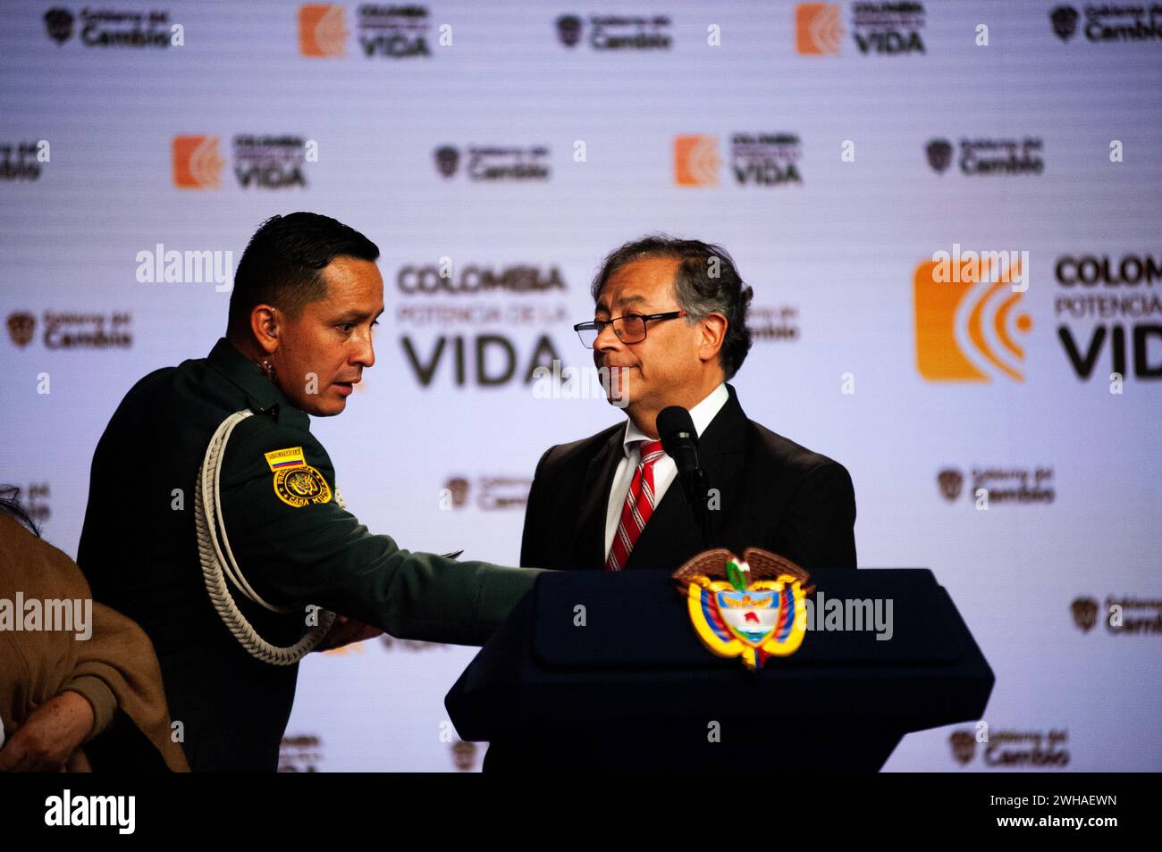 Colombian president Gustavo Petro speaks during a press conference ...