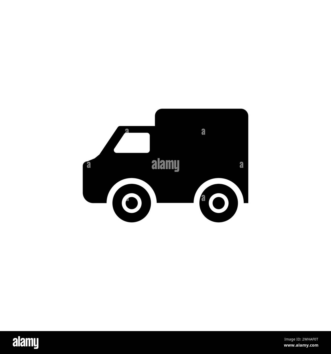 Truck flat vector icon. Simple solid symbol isolated on white ...