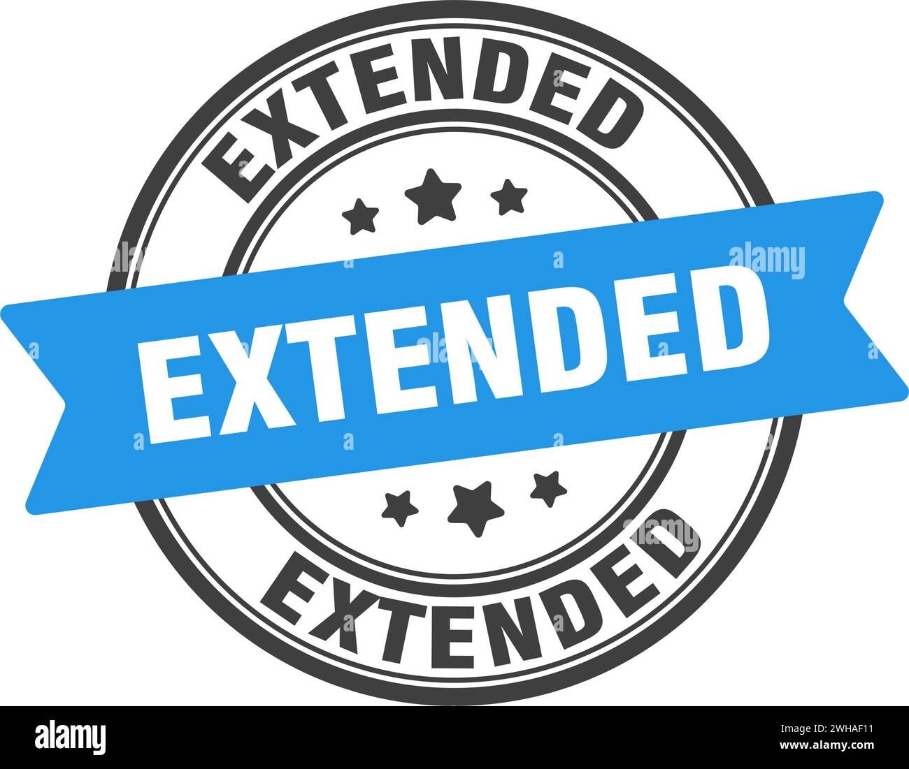 extended stamp. extended round sign. label on transparent background ...
