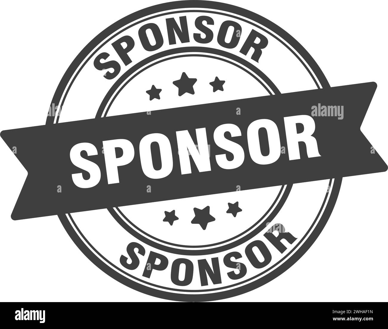 sponsor stamp. sponsor round sign. label on transparent background ...