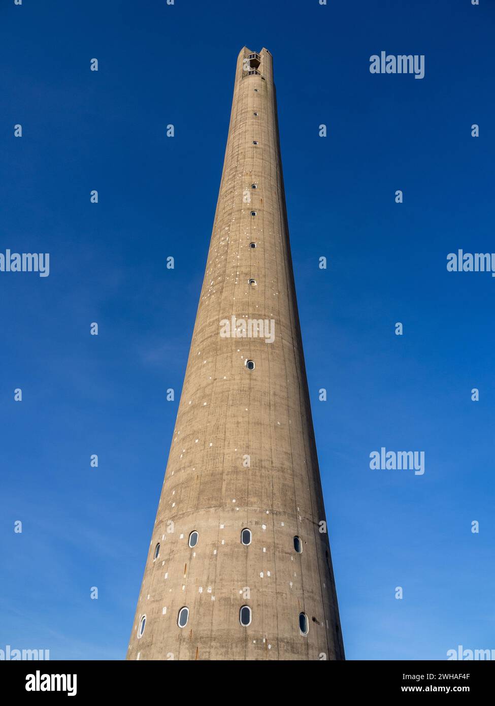 Low viewpoint shot of the iconic National Lift Tower, Northampton, UK ...