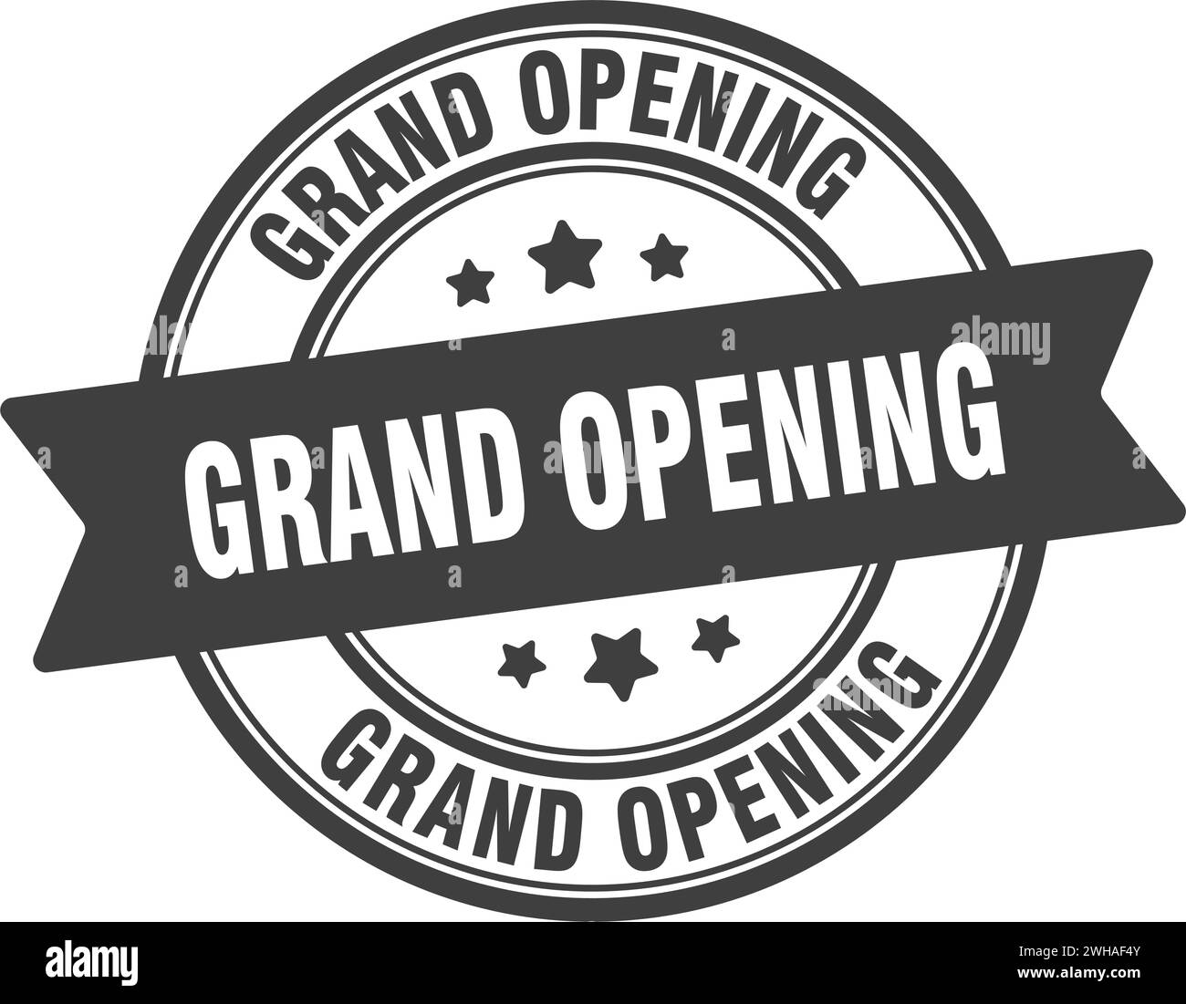 grand opening stamp. grand opening round sign. label on transparent ...