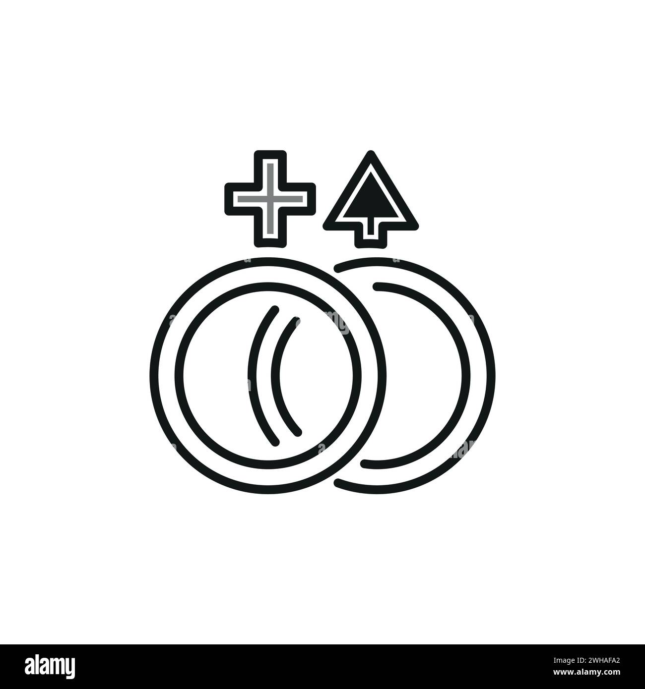 Female Reproductive System Organ Icon Vector Black Colour Stock Vector