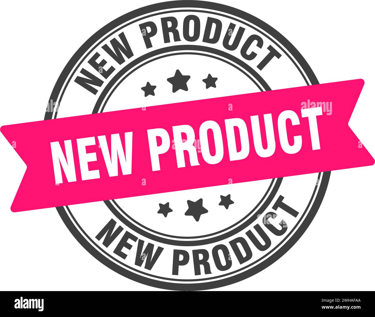 new product stamp. new product round sign. label on transparent ...