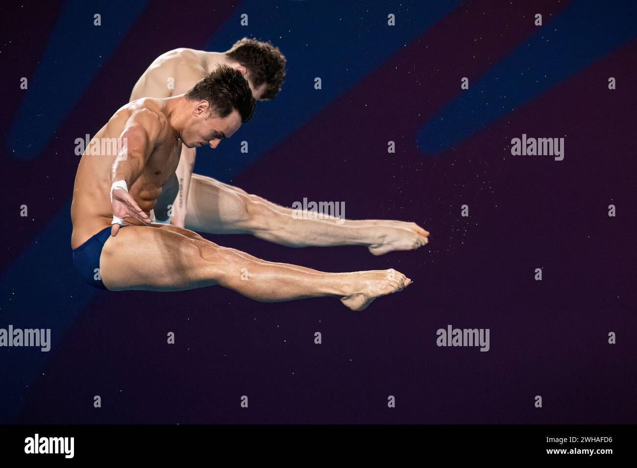 Doha, Qatar. 08th Feb, 2024. Silver medal winners Thomas Daley and Noah ...