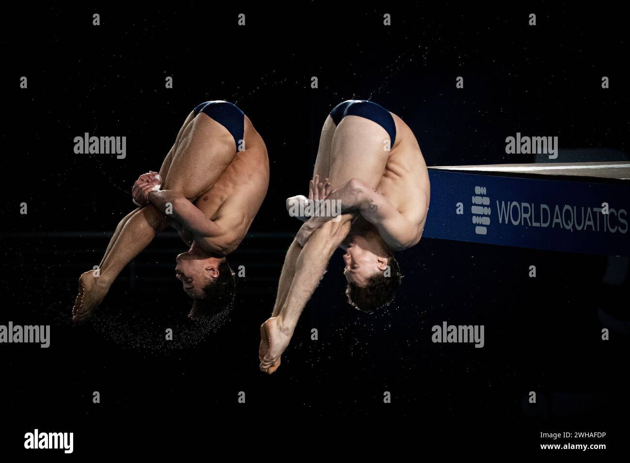 Doha, Qatar. 08th Feb, 2024. Silver medal winners Thomas Daley and Noah ...