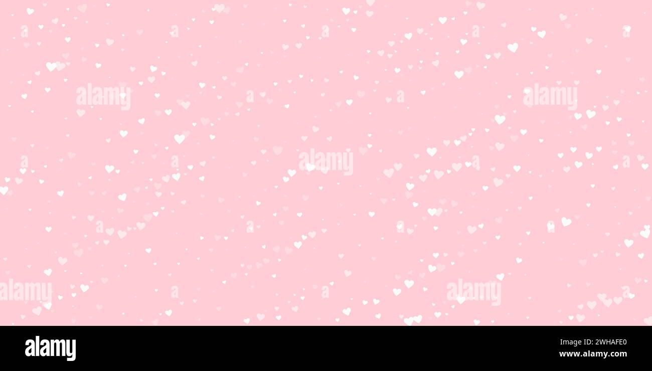 Valentine hearts, flying, falling down, floating. White hearts ...