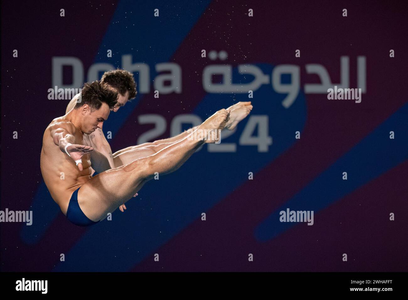 Doha, Qatar. 08th Feb, 2024. Silver medal winners Thomas Daley and Noah ...