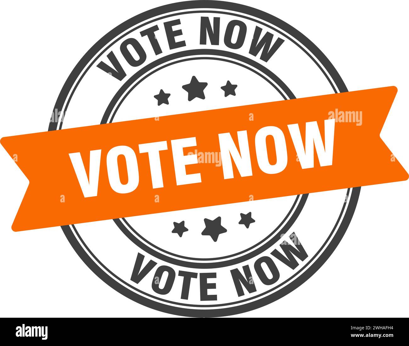 vote now stamp. vote now round sign. label on transparent background ...