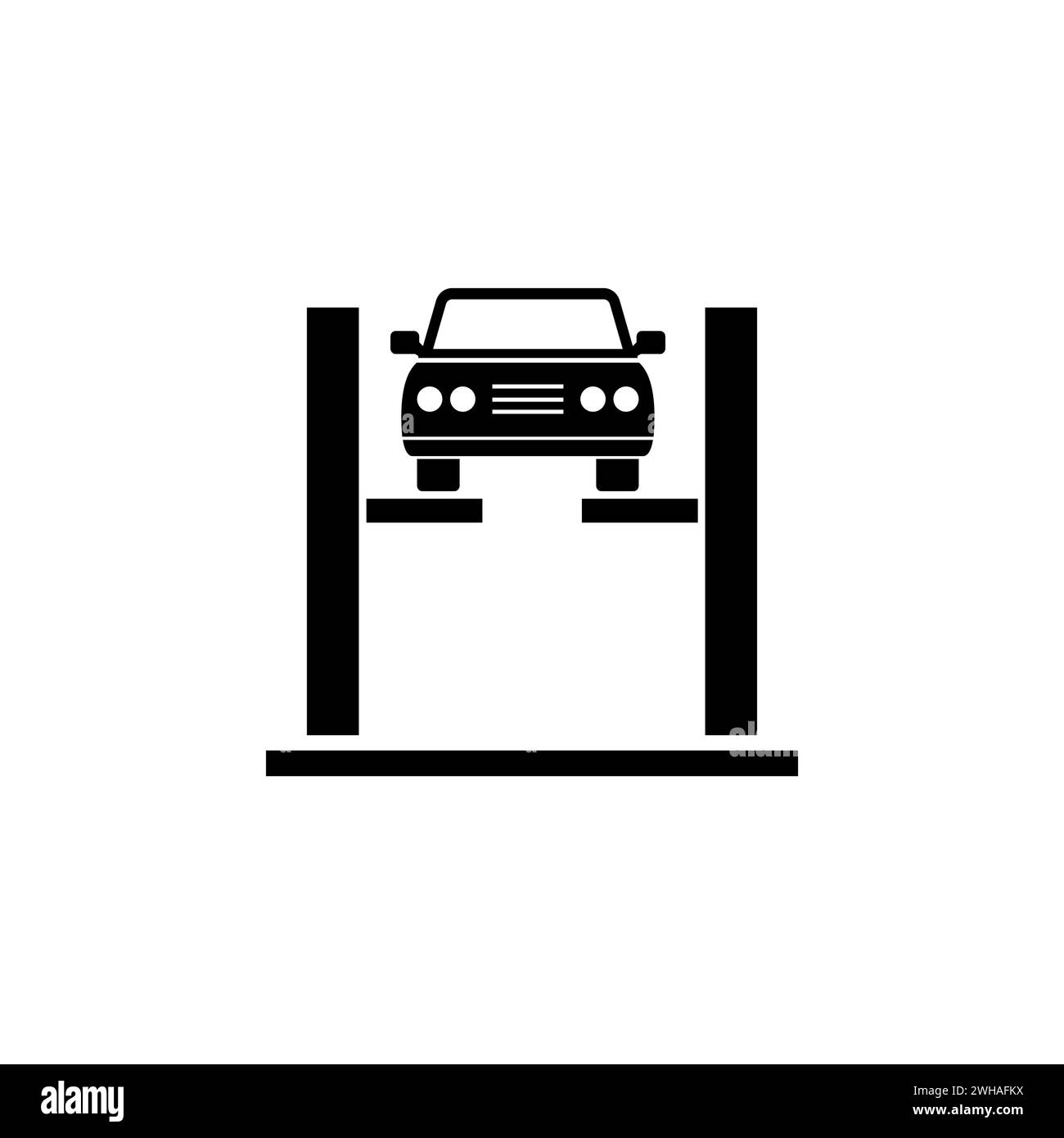 Car Lift. Filled Car Service flat vector icon. Simple solid symbol isolated on white background ...