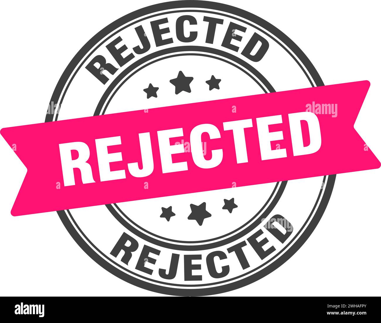rejected stamp. rejected round sign. label on transparent background ...