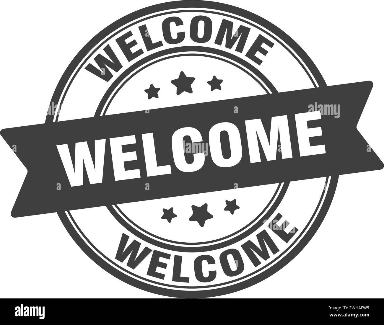 welcome stamp. welcome round sign. label on transparent background ...
