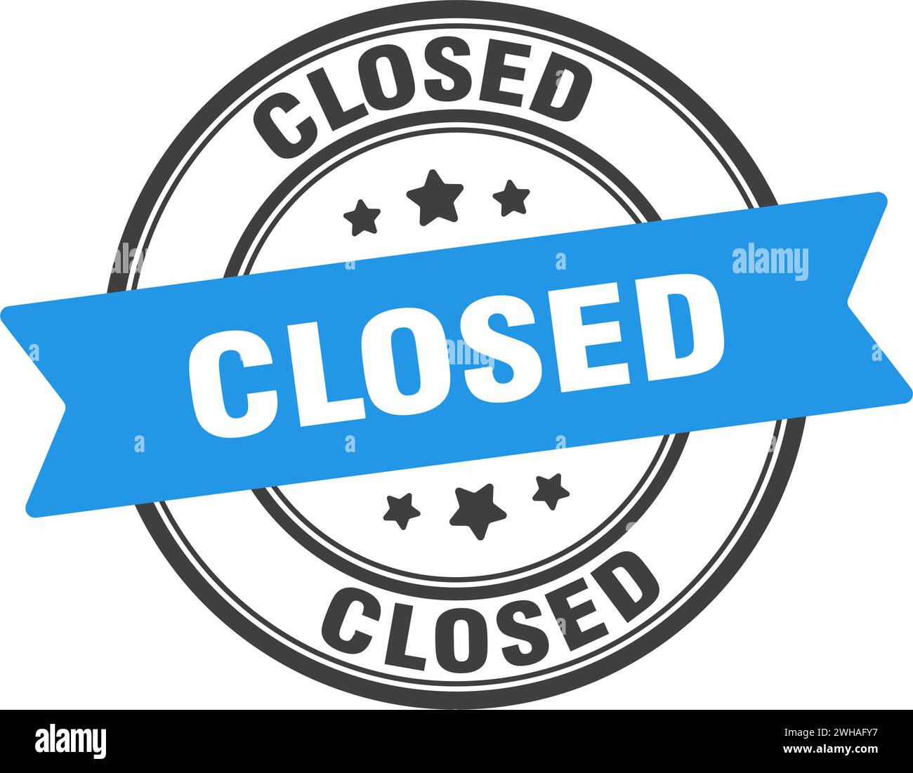 closed stamp. closed round sign. label on transparent background Stock ...