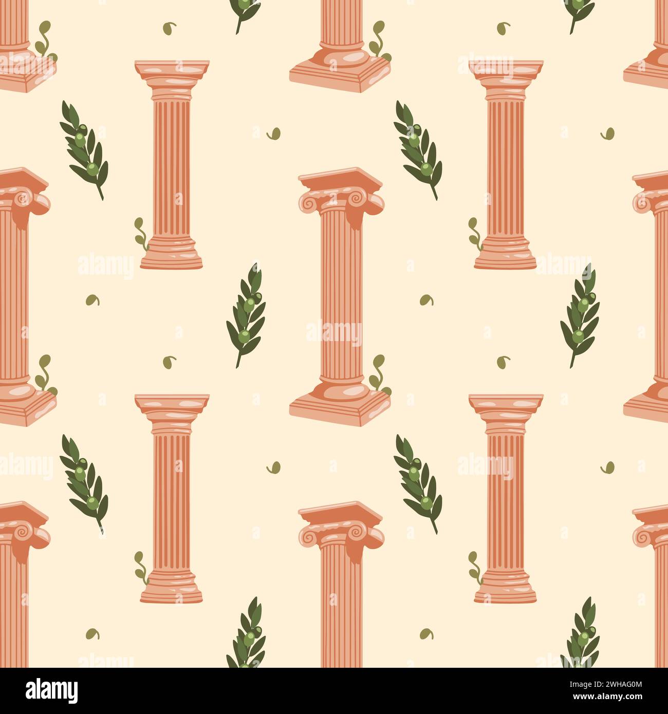 Seamless pattern with antique ancient Greek elements for a unique ...