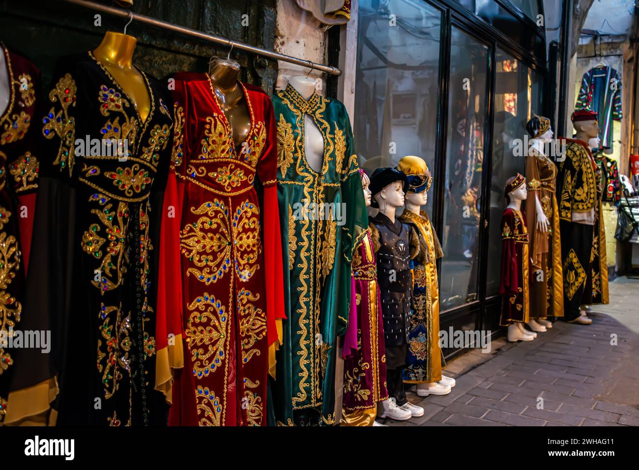 A traditional Ottoman bridal gown, a blend of vintage elegance and ...