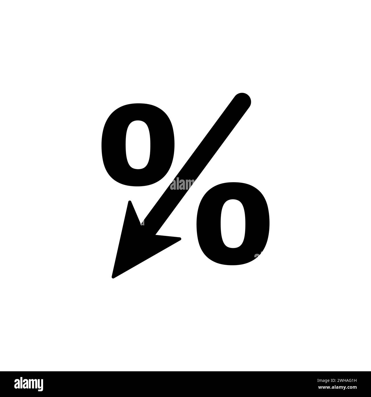 Percent down Arrow flat vector icon. Simple solid symbol isolated on white background Stock ...