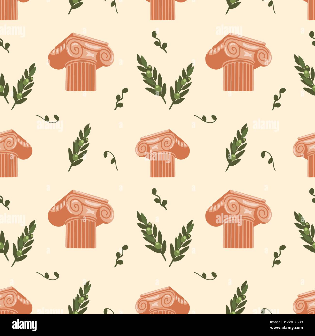 Seamless pattern with antique ancient Greek elements for a unique ...