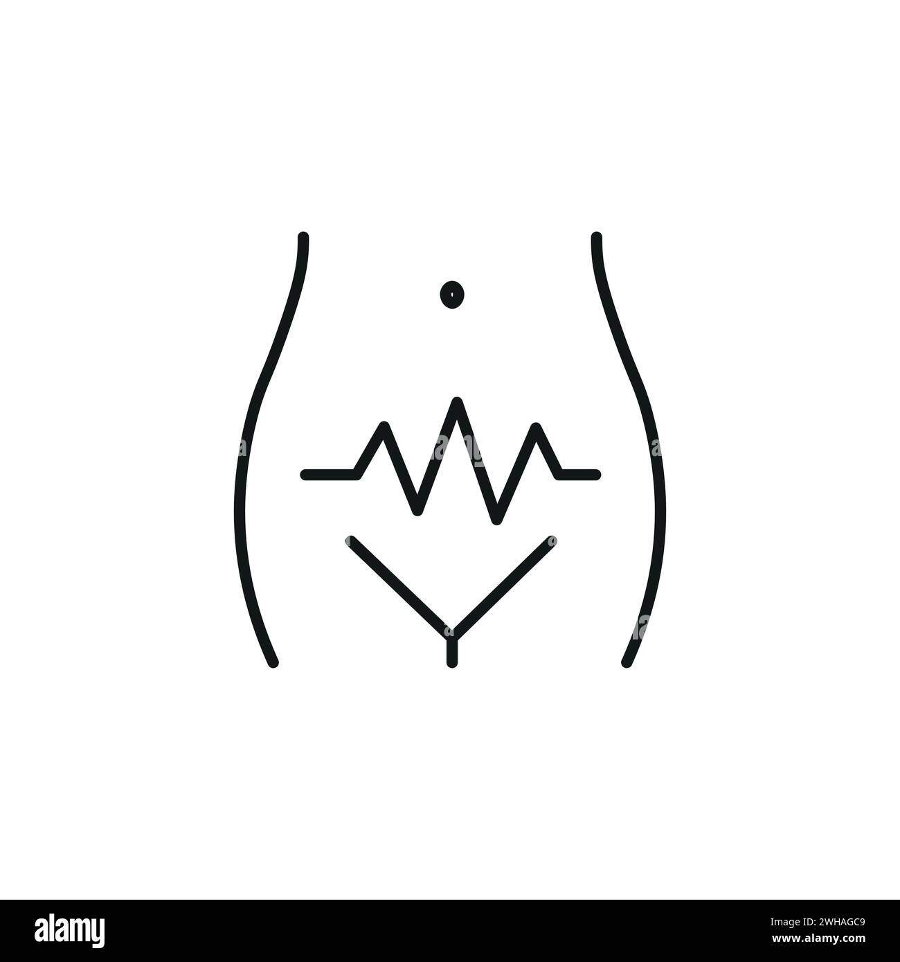 Female Reproductive System Organ Icon Vector Black Colour Stock Vector