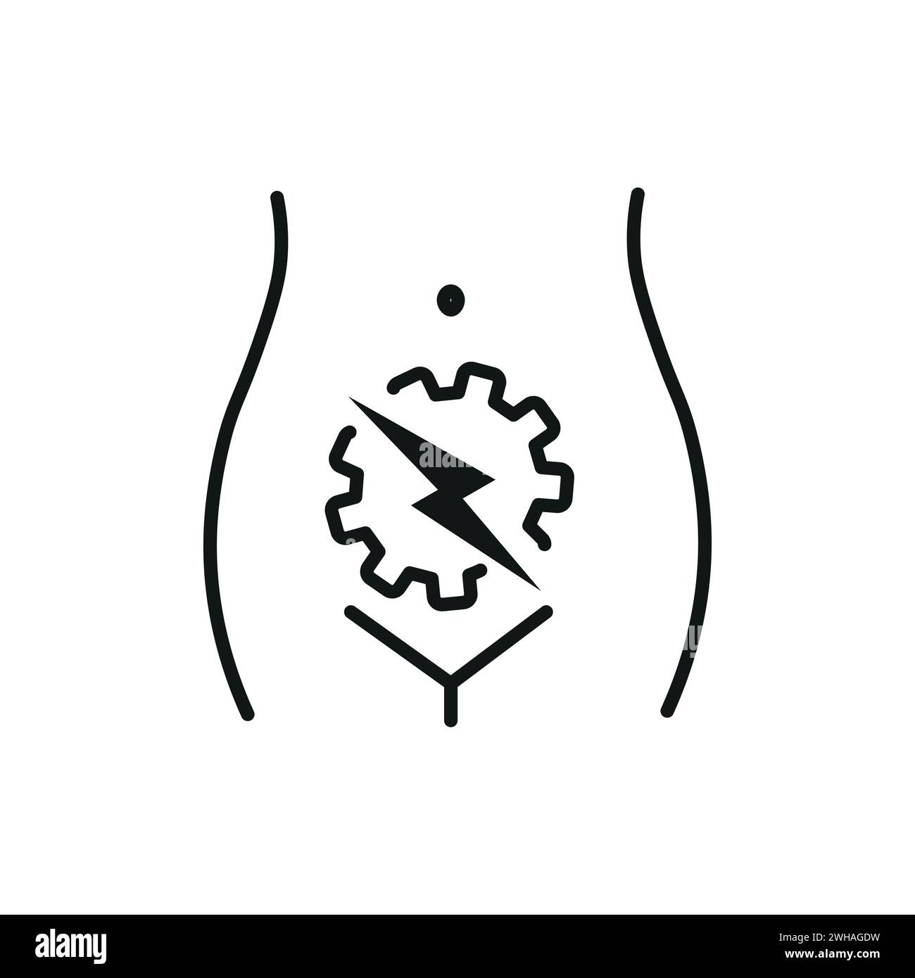 Female Reproductive System Organ Icon Vector Black Colour Stock Vector