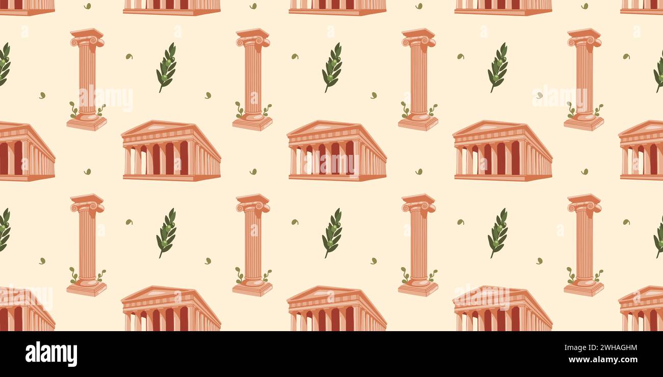 Seamless pattern with antique ancient Greek elements for a unique ...