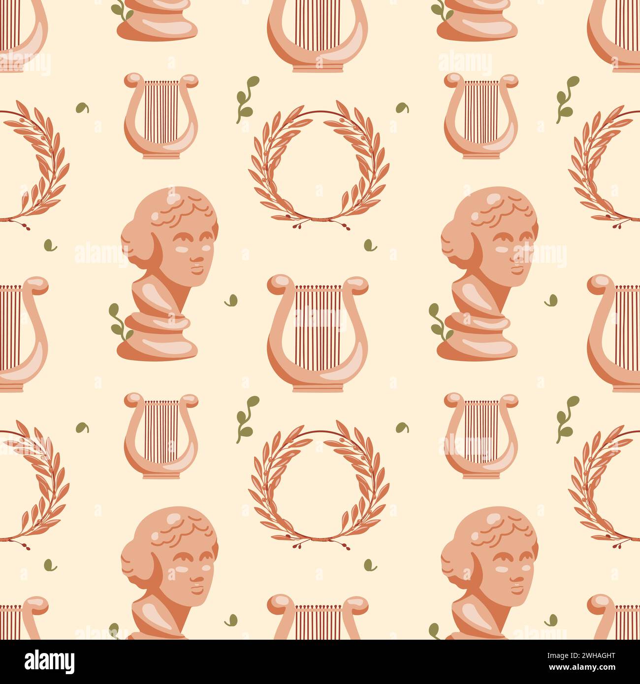 Seamless pattern with antique ancient Greek elements for a unique ...