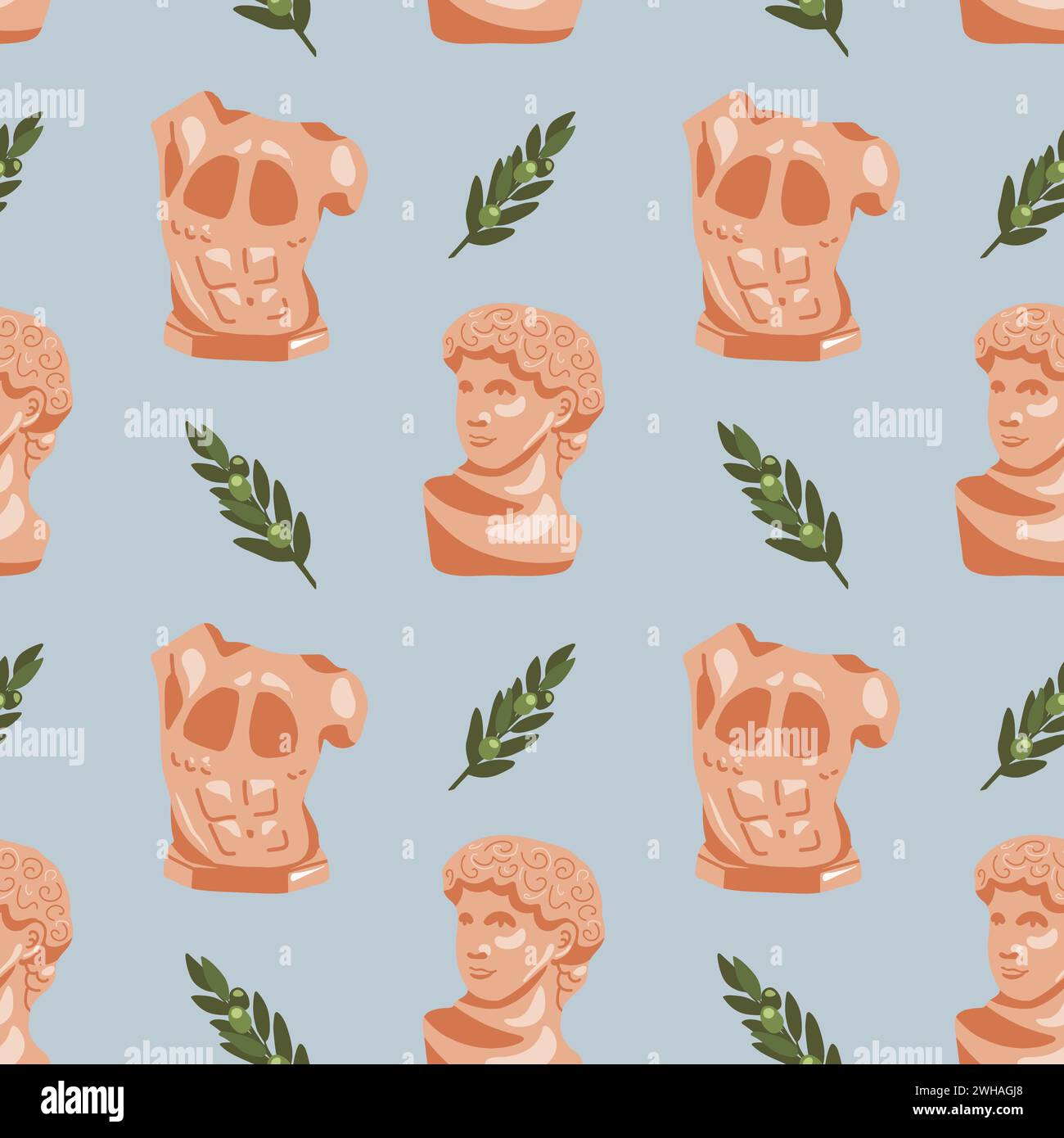 Seamless pattern with antique ancient Greek elements for a unique ...