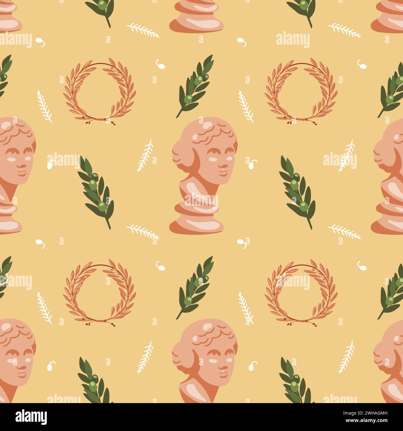 Seamless pattern with antique ancient Greek elements for a unique ...