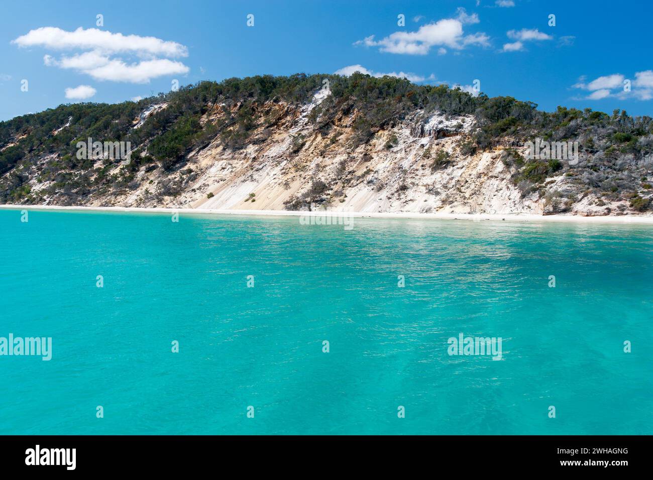 view of Fraser Island, largest sand island in the world, Queensland ...
