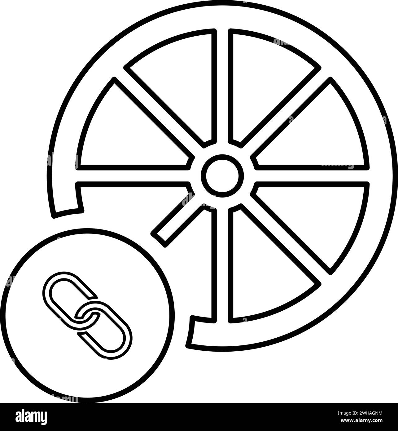 Linking car wheel icon hi-res stock photography and images - Alamy