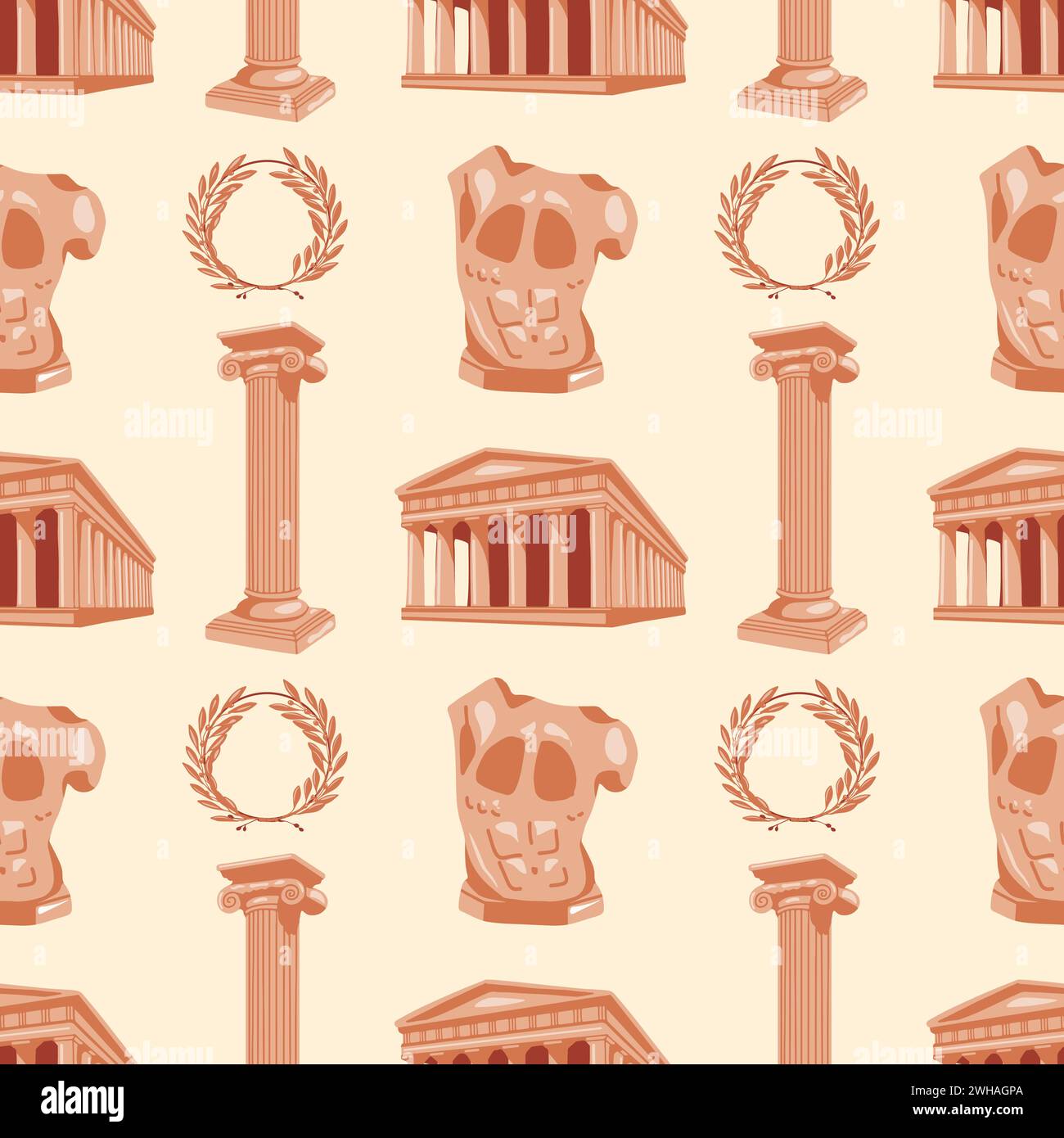 Seamless pattern with antique ancient Greek elements for a unique ...