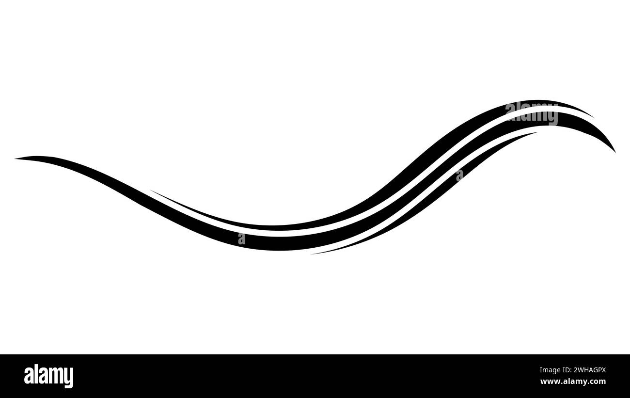 Splash of sea wave, curved stripe ribbon swish curve line Stock Vector ...