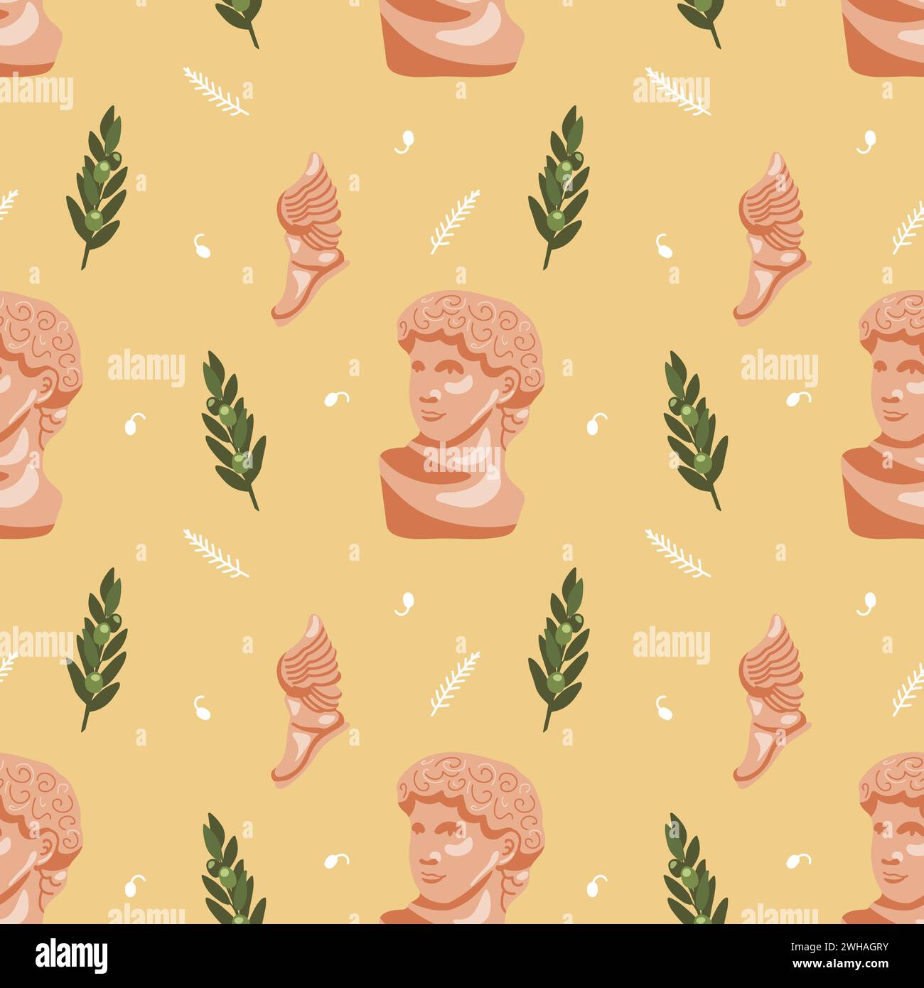 Seamless pattern with antique ancient Greek elements for a unique ...