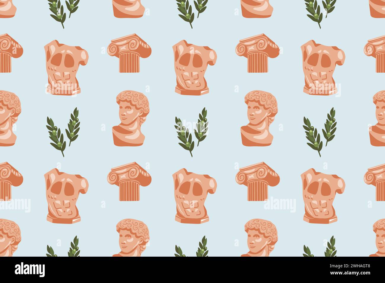Seamless pattern with antique ancient Greek elements for a unique ...